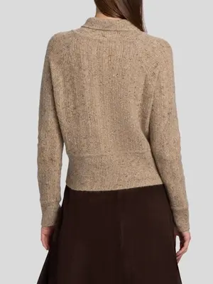 Co Cropped Henley Sweater - Antelope