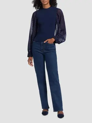 Derek Lam 10 Crosby Cerina Sheer-sleeve Sweater