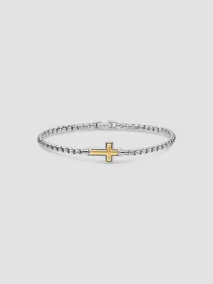 David Yurman Cross Station Bracelet In Sterling - Silver