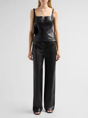 TOCCIN Mick Faux Leather Pull On Pants