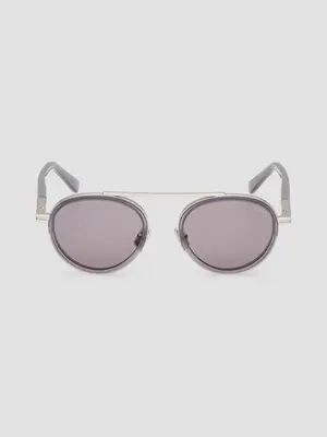 Zegna 51mm Round Metal Sunglasses