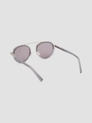 Zegna 51mm Round Metal Sunglasses