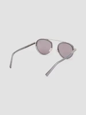 Zegna 51mm Round Metal Sunglasses