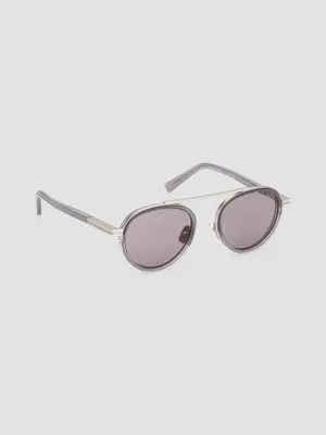 Zegna 51mm Round Metal Sunglasses