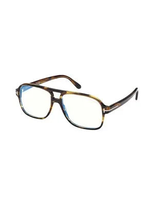 TOM FORD 58mm Blue Block Aviator Eyeglasses - Brown