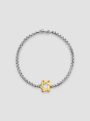 David Yurman Star Of David Station Bracelet In Sterling