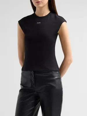 Ksubi Higher Than Heaven Rivet Staple Logo Cap-sleeve T-shirt