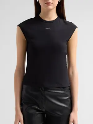 Ksubi Higher Than Heaven Rivet Staple Logo Cap-sleeve T-shirt