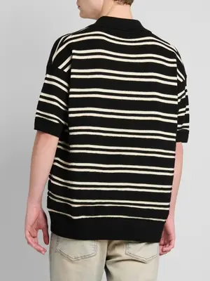 Amiri Striped Cotton-blend Polo Shirt