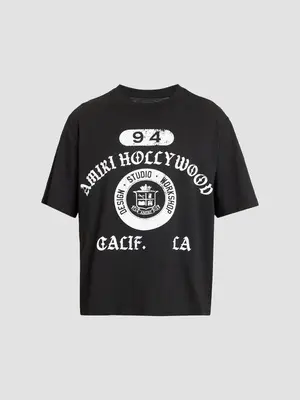 Amiri Collegiate Logo Boxy T-shirt - Black