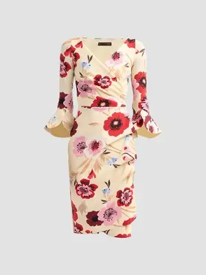 Chiara Boni La Petite Robe Triana Floral Draped Midi Dress