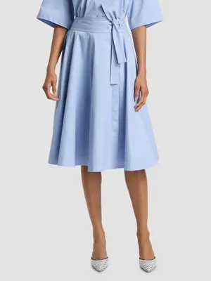 Derek Lam 10 Crosby Sage Cotton-twill Wrap Skirt - Light Blue