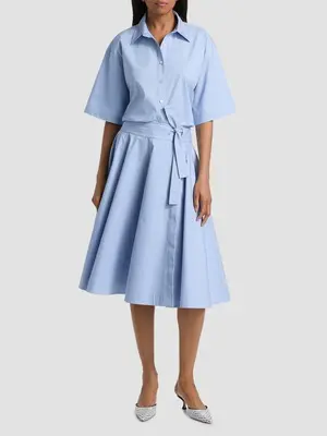 Derek Lam 10 Crosby Sage Cotton-twill Wrap Skirt - Light Blue