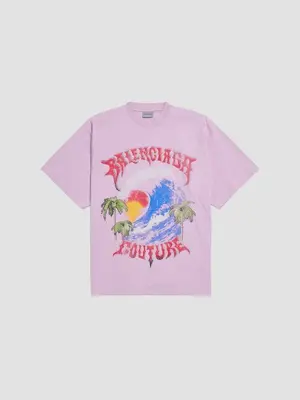 Balenciaga Vintage Surfer Oversized T-shirt - Old Pink