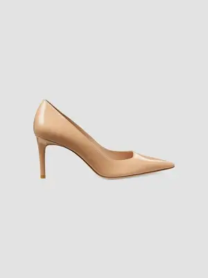 STUART WEITZMAN Power 75mm Patent Leather Pumps - Adobe