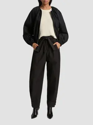Derek Lam 10 Crosby Connor Cotton-poplin Tapered Self-belt Pants