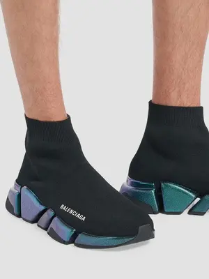 Balenciaga Speed 2.0 Iridescent Sneakers - Black