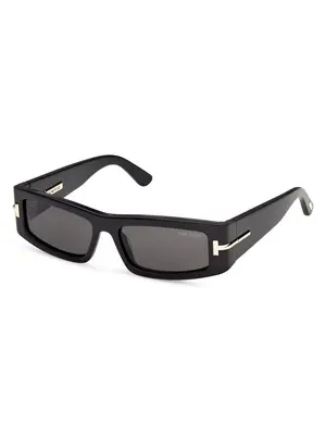 TOM FORD 55mm Rectangular Sunglasses - Black