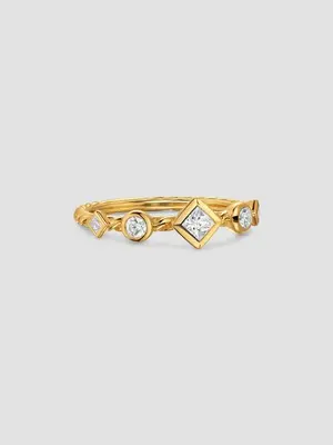 David Yurman Cable Band Ring In 18k Yellow Gold - Diamond