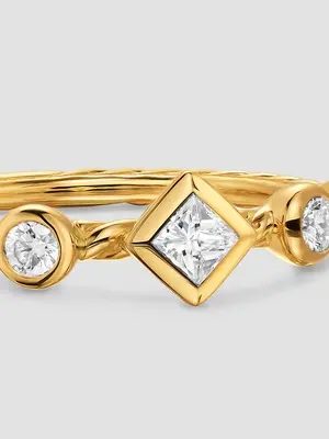 David Yurman Cable Band Ring In 18k Yellow Gold