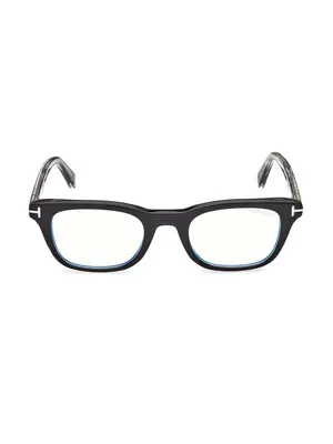 TOM FORD 50mm Blue Block Square Eyeglasses