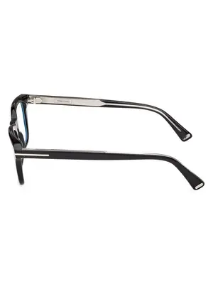 TOM FORD 50mm Blue Block Square Eyeglasses