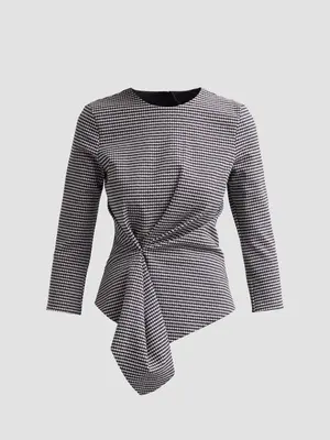 Chiara Boni La Petite Robe Vione Pinched Top - Houndstooth