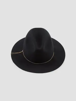 Eugenia Kim Sandy Felt Chain Fedora - Black