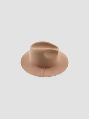 Eugenia Kim Sandy Felt Chain Fedora - Camel