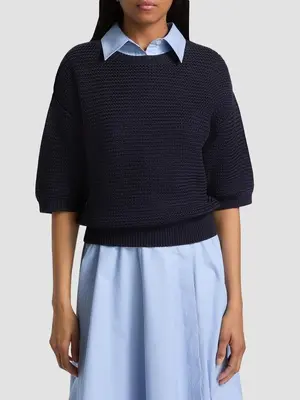 Derek Lam 10 Crosby Madison Cotton Elbow-sleeve Sweater