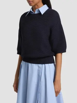Derek Lam 10 Crosby Madison Cotton Elbow-sleeve Sweater