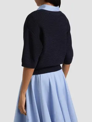 Derek Lam 10 Crosby Madison Cotton Elbow-sleeve Sweater