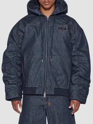 Ksubi Slouch Logo Cotton Oversized Bomber Jacket