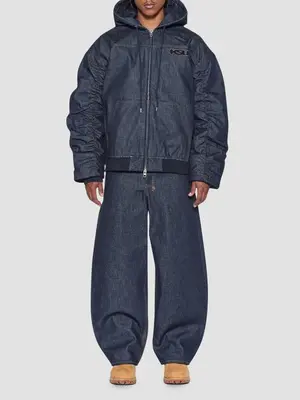Ksubi Slouch Logo Cotton Oversized Bomber Jacket