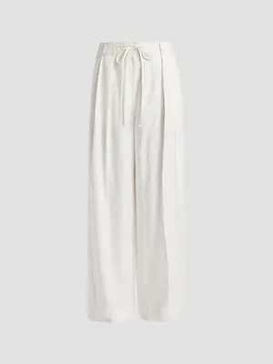 Derek Lam 10 Crosby Archer Twill Wide-leg Self-belt Pants - Marshmallow
