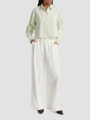 Derek Lam 10 Crosby Archer Twill Wide-leg Self-belt Pants