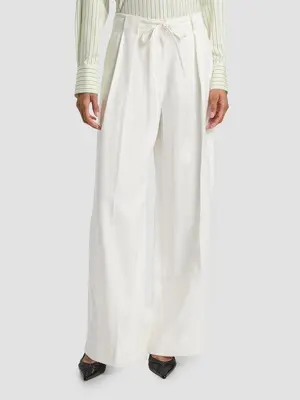 Derek Lam 10 Crosby Archer Twill Wide-leg Self-belt Pants