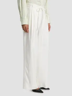 Derek Lam 10 Crosby Archer Twill Wide-leg Self-belt Pants