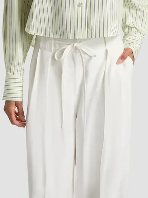 Derek Lam 10 Crosby Archer Twill Wide-leg Self-belt Pants