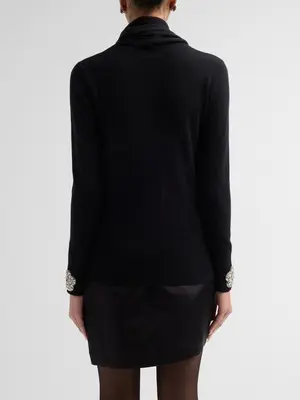 Chiara Boni La Petite Robe Reum Scarf Turtleneck Sweater - Black