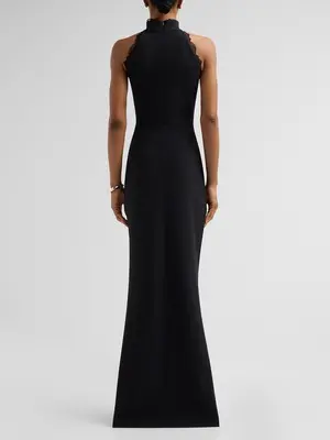 Chiara Boni La Petite Robe Kyomi Lace-trim Draped Gown
