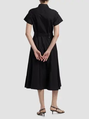 Derek Lam 10 Crosby Kayla Belted Cotton Midi-dress - Black