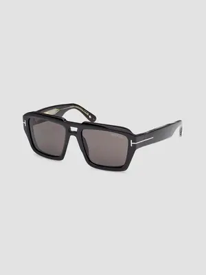 TOM FORD Icon 56mm Navigator Sunglasses - Black