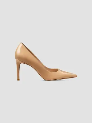STUART WEITZMAN Power 75mm Patent Leather Pumps - Adobe
