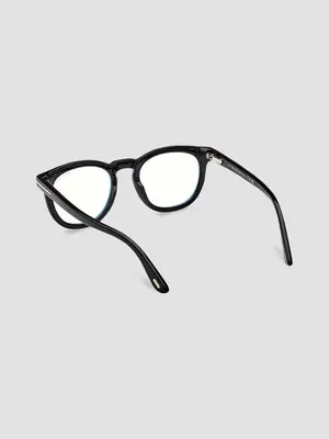 TOM FORD 50mm Blue Block Round Eyeglasses