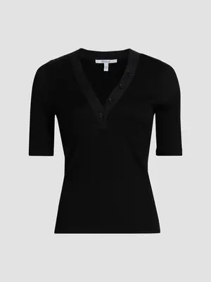 Derek Lam 10 Crosby Adrian V-neck Ribbed T-shirt