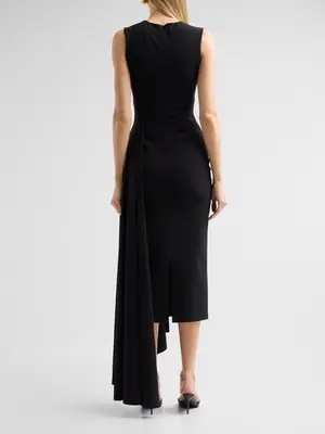 Chiara Boni La Petite Robe Elham Asymmetric Sash Midi Dress