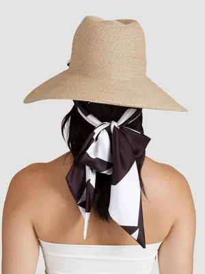 Eugenia Kim Cassidy Scarf-detail Packable Wide-brim Fedora