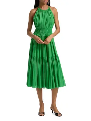 Derek Lam 10 Crosby Sloane Shirred Cotton Midi-dress