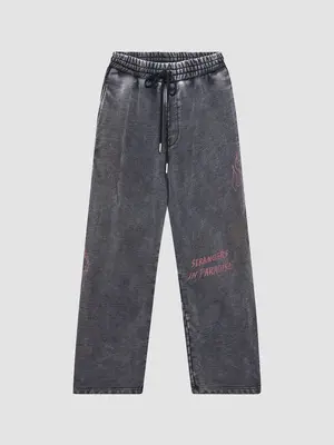 Ksubi Printed Cotton Wide-leg Track Pants - Charcoal